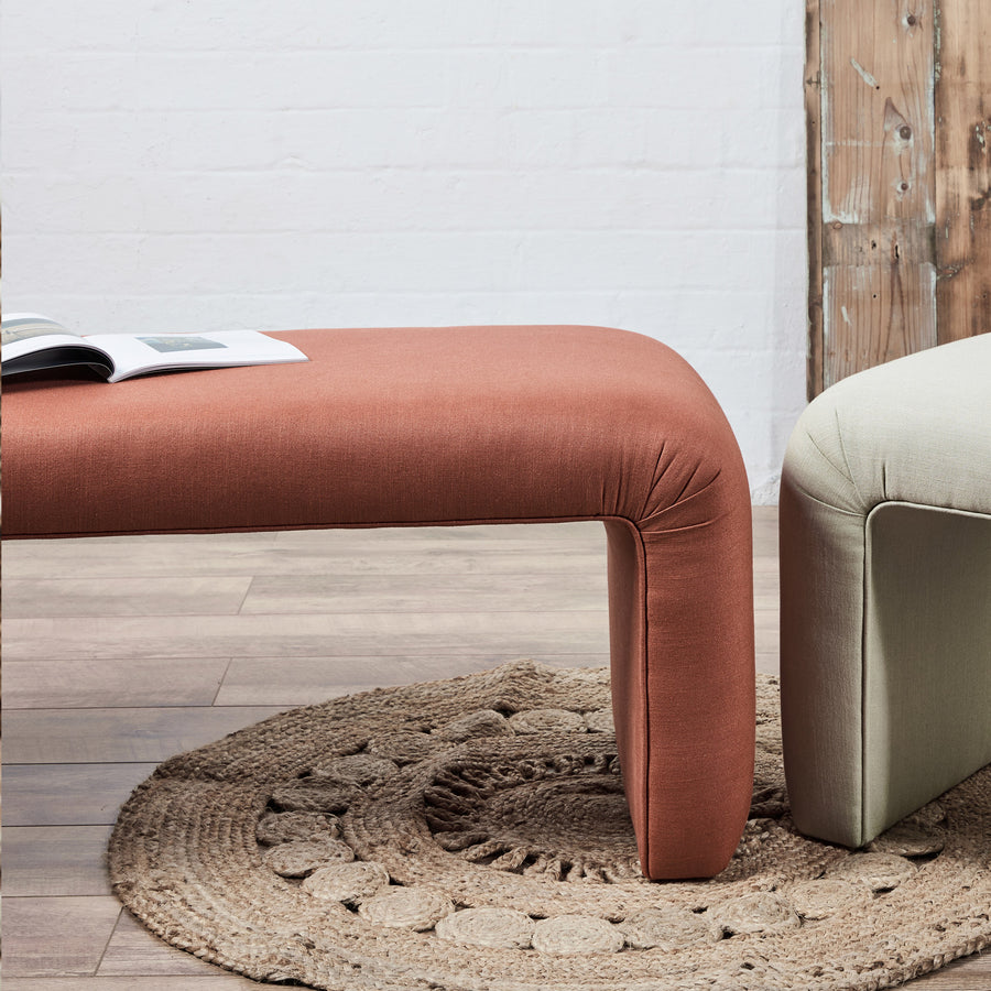 Aspen Bench : Curved Freestanding Bench Stool – Footstools & More