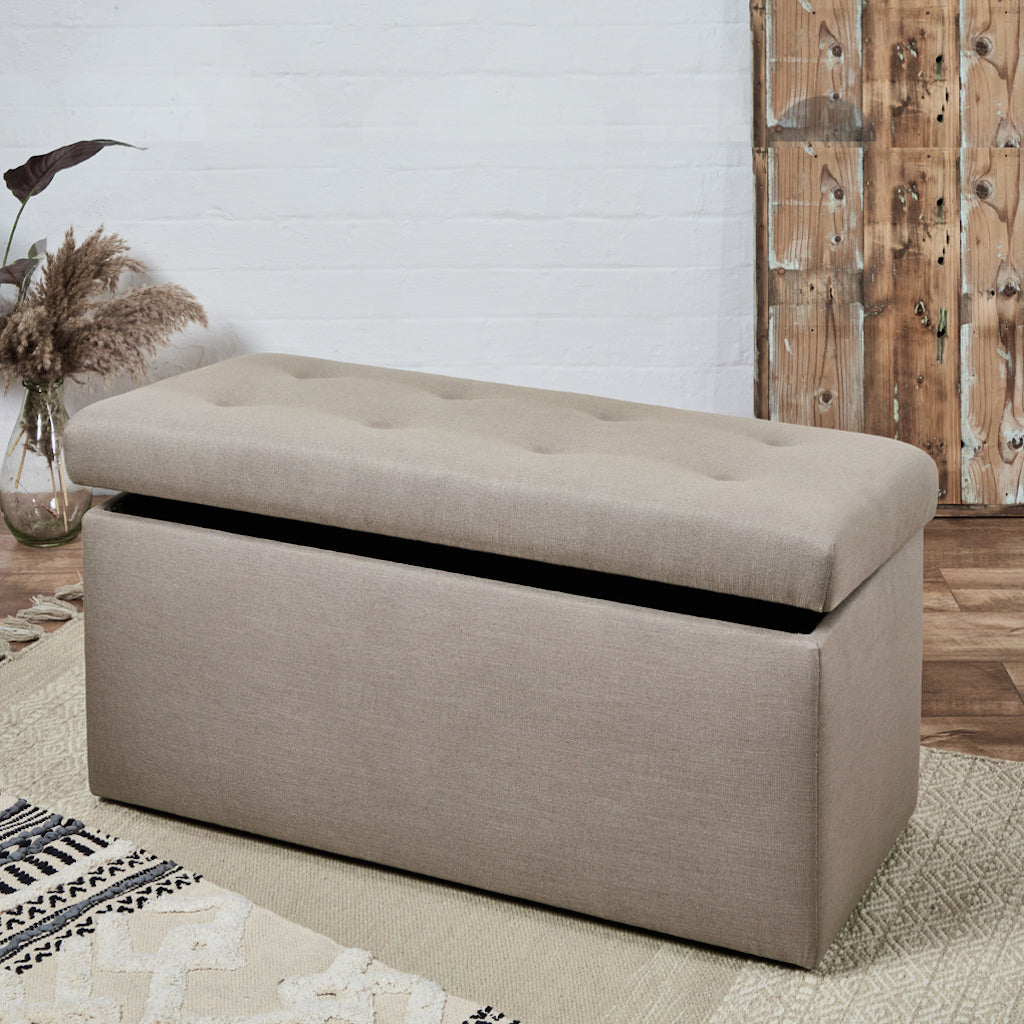 Bellagio Shallow Buttoned Shallow Buttoned Storage Bench