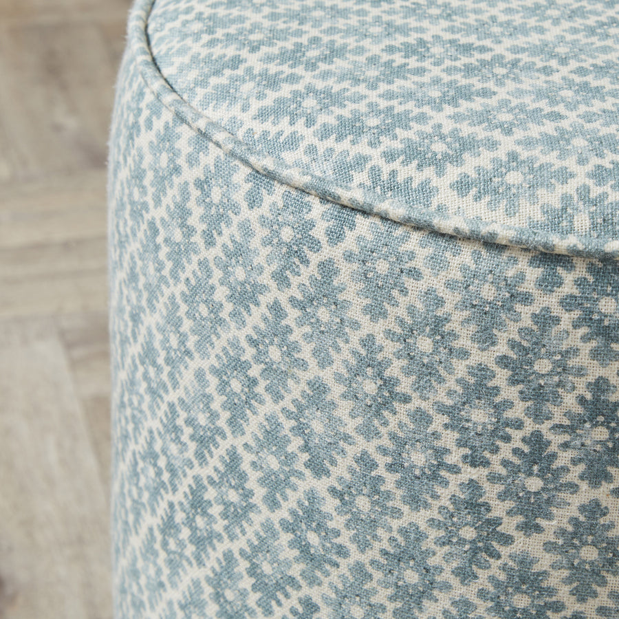 Camden Tall Piped : Drum Stool with Piping – Footstools & More