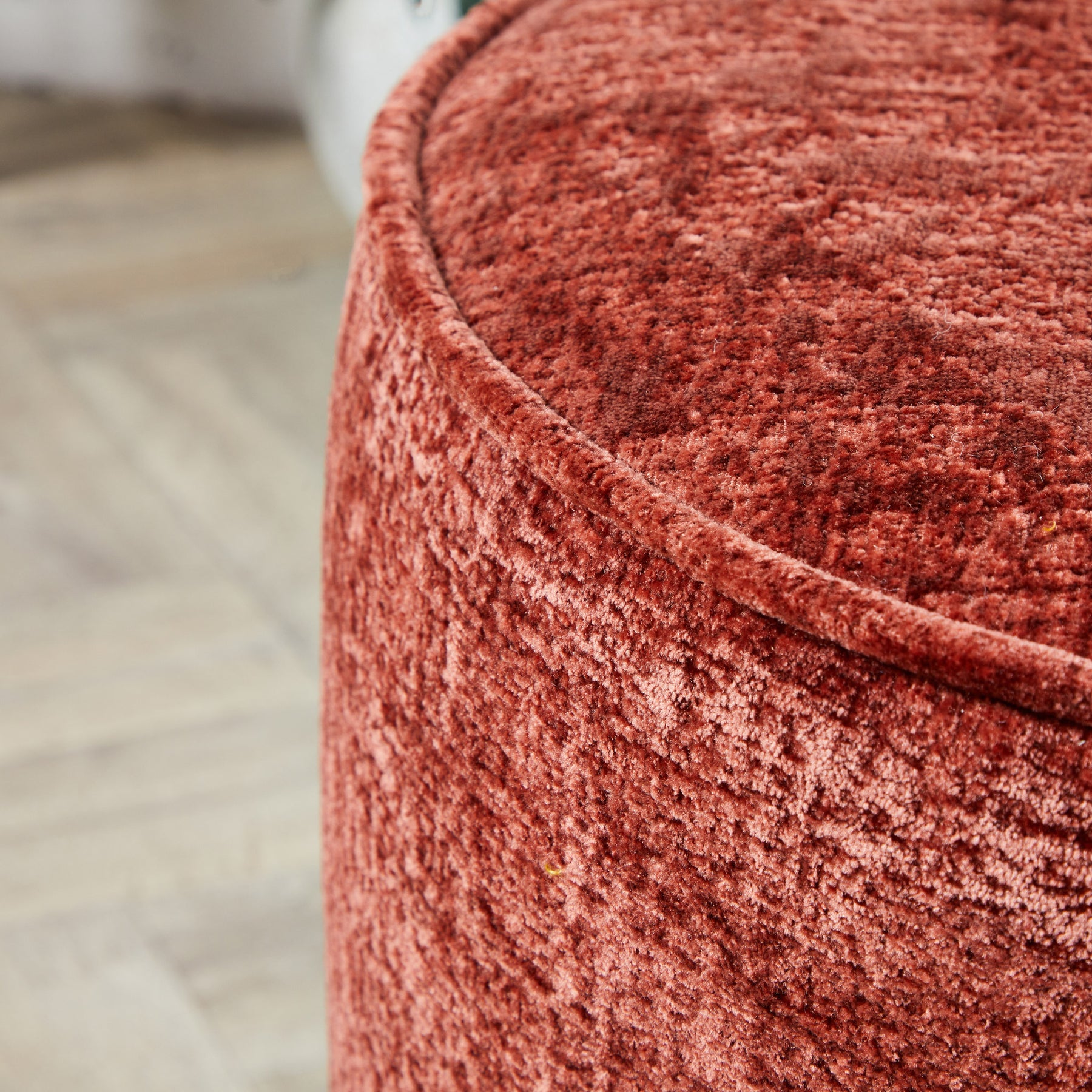 Camden Tall Piped : Drum Stool with Piping – Footstools & More